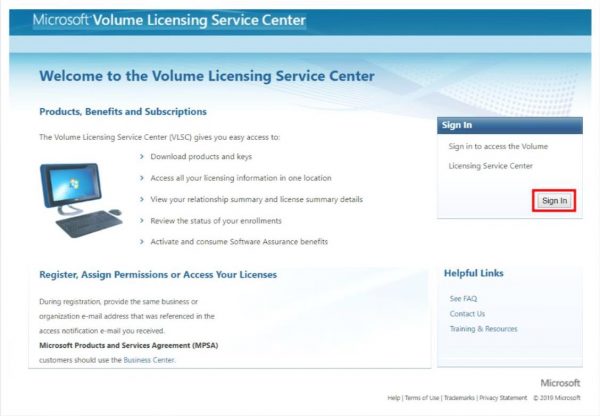 วิธีการลงทะเบียนใช้งาน Microsoft Open License (OLP) ผ่าน VLSC