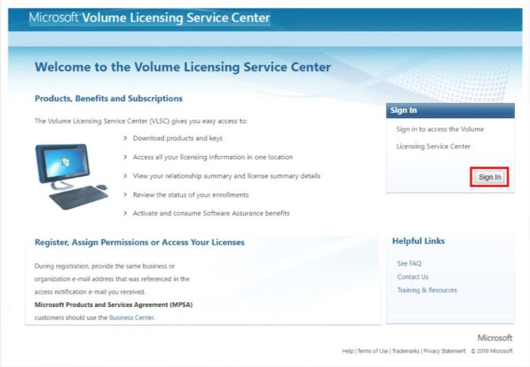 วิธีการลงทะเบียนใช้งาน Microsoft Open License (OLP) ผ่าน VLSC